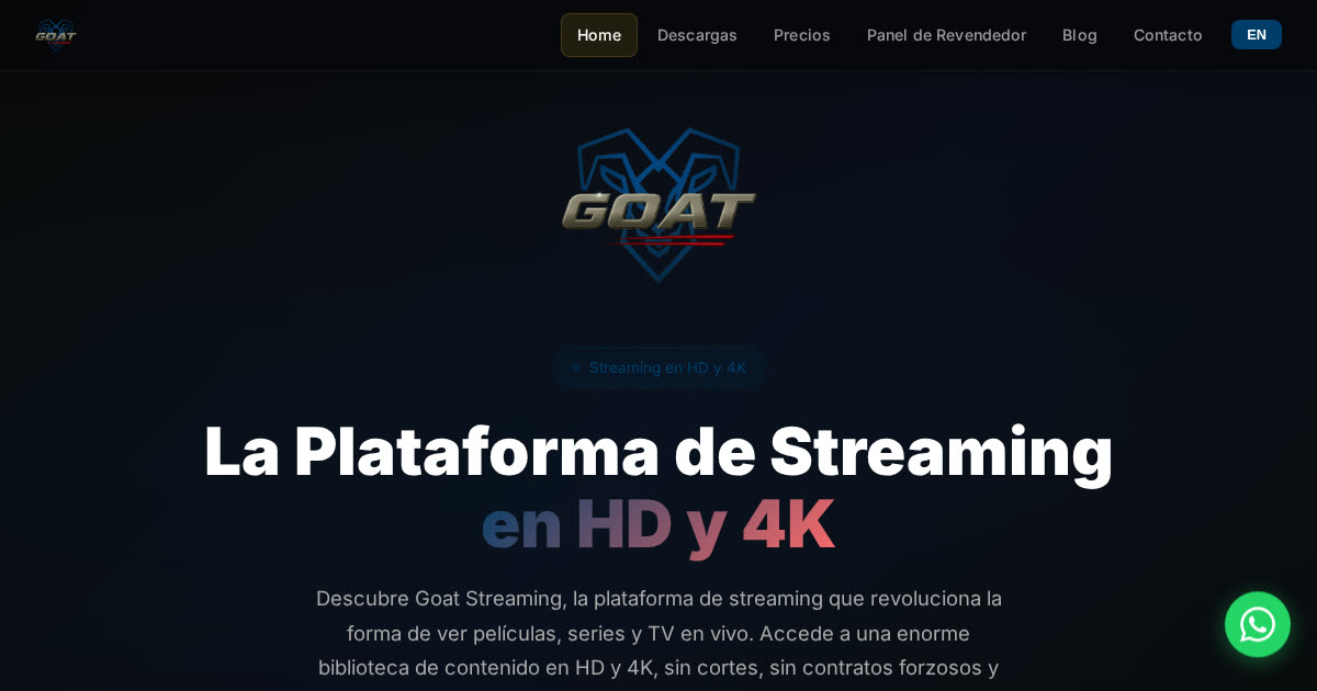 Goat Streaming — La Plataforma de Streaming en HD y 4K